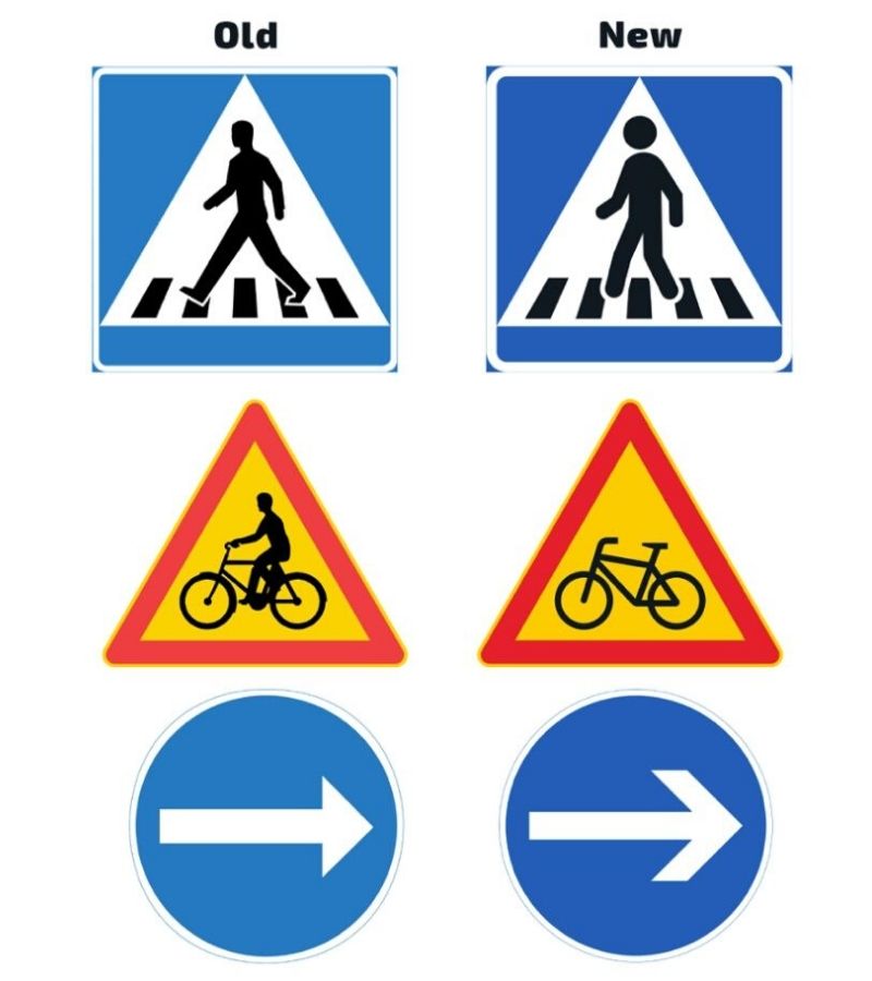New Finnish traffic signs, clearer and genderless